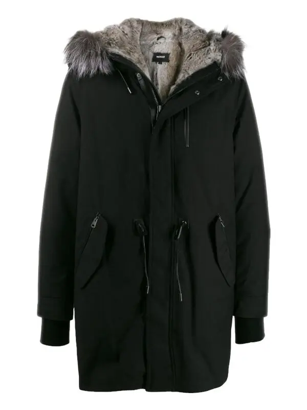 Mackage Hooded Down Parka With Fur Trim - Black