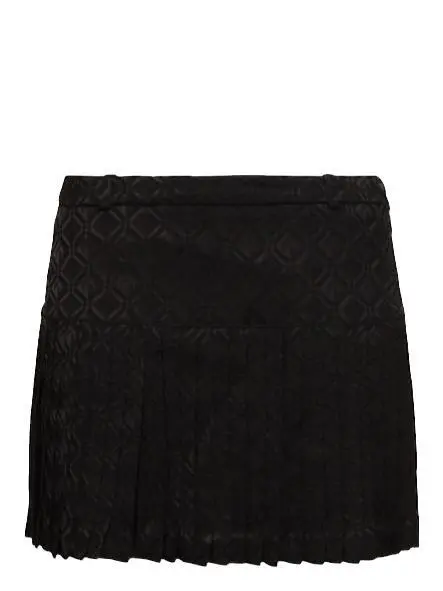 MARINE SERRE Moon Diamond Jacquard Pleated Skirt - Black
