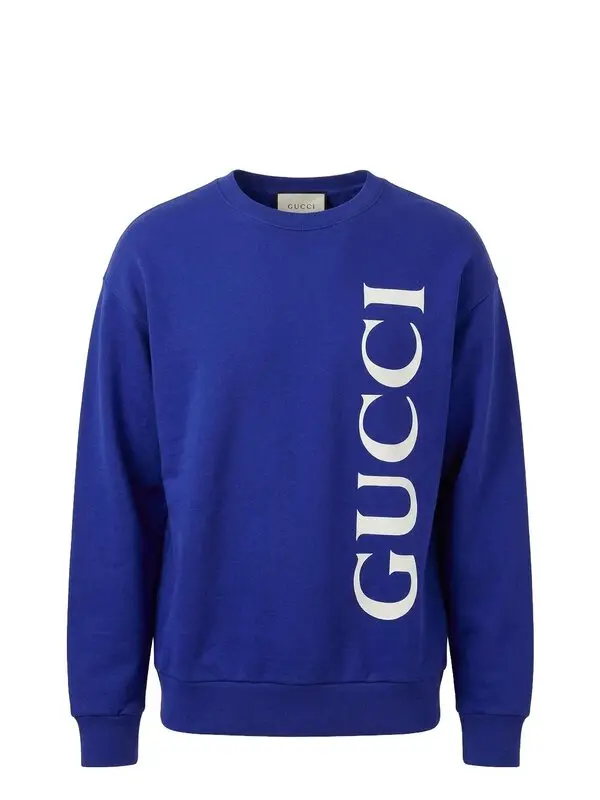 Gucci Logo Print Sweatshirt - Blue
