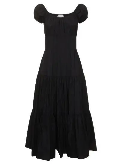 Michael Kors Pleated Midi Dress - Black