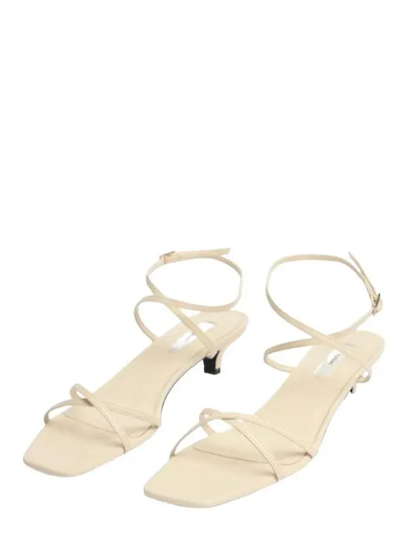 TOTEME Leather Crossover Sandals - Nude
