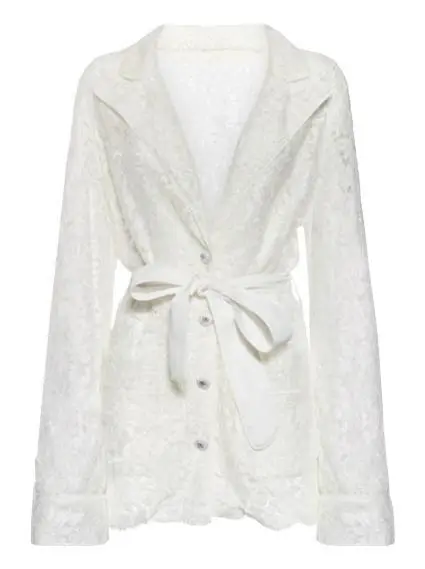 Dolce & Gabbana Single-breasted Lace Blazer - White