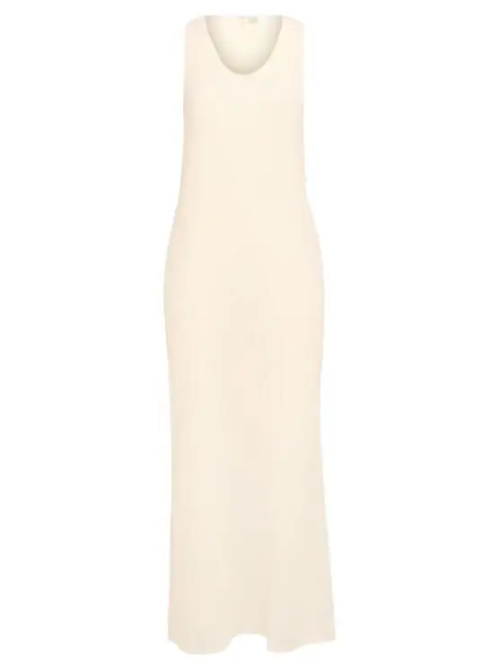 TOTEME Crinkled Cotton Blend Maxi Dress - White