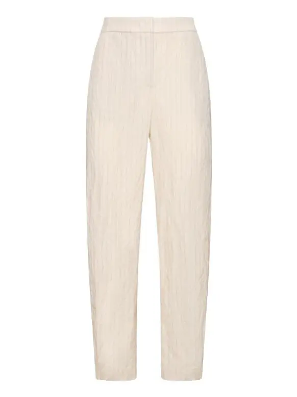 Giorgio Armani Striped High Waist Trousers - Nude