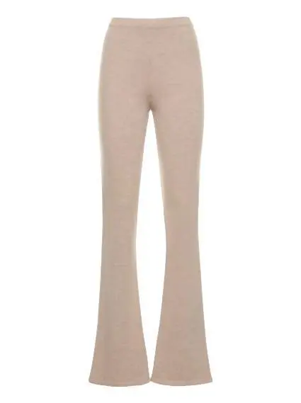 Magda Butrym Ribbed Knit Flare Pants - Nude