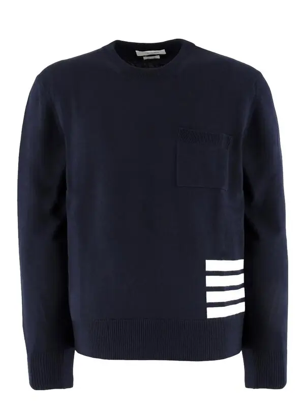 Thom Browne 4-bar Merino Knit Jumper - Navy Blue