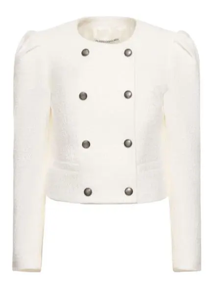 Alessandra Rich Double-breasted Cropped Jacket - White