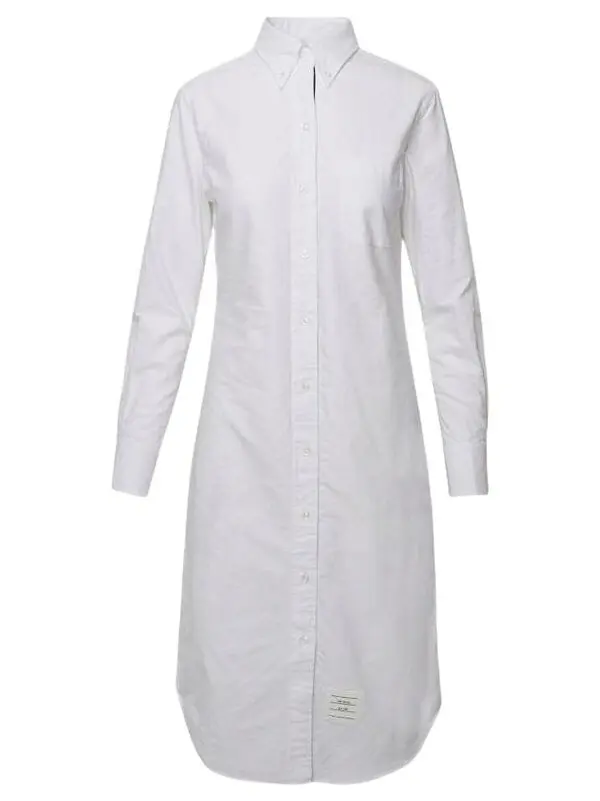Thom Browne Midi Shirt Dress - White