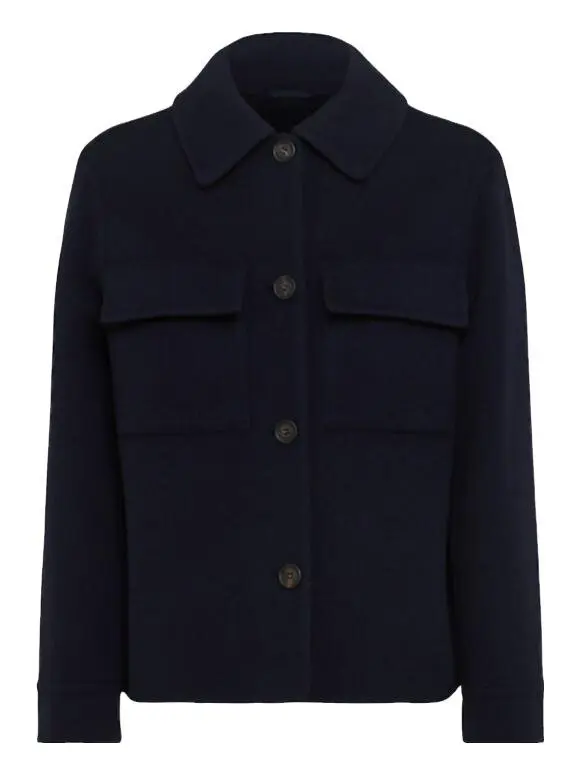 Brunello Cucinelli Wool Blend Short Coat - Black