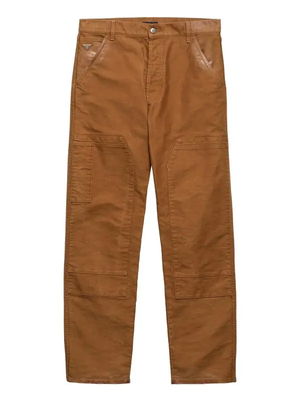 Prada Distressed Straight-leg Pants - Brown