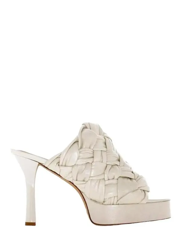 Bottega Veneta Woven Platform Sandals - White
