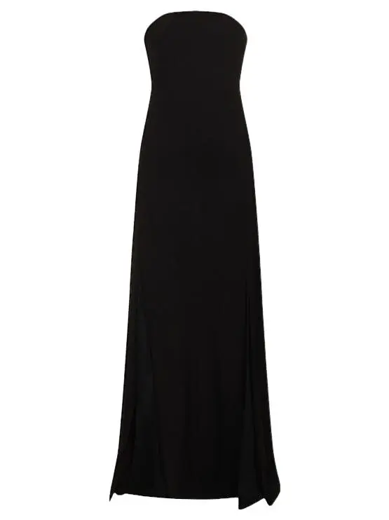 16Arlington Angelique Strapless Crepe Gown - Black