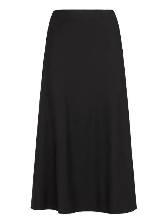 Brunello Cucinelli Wool Blend Midi Skirt - Black