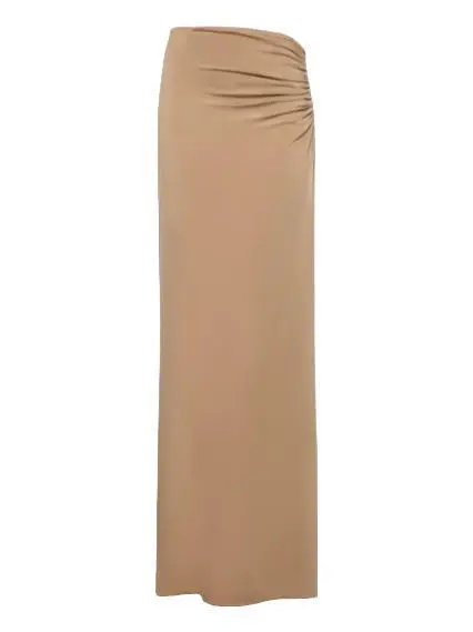 Magda Butrym Ruched Maxi Skirt - Nude