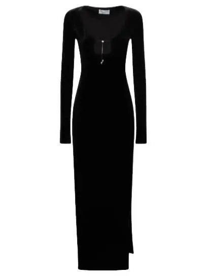 16Arlington Solaria Velvet Midi Dress - Black