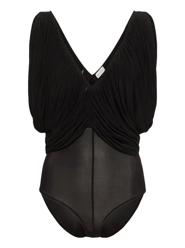 Magda Butrym Knitted Jumpsuit With Draping - Black