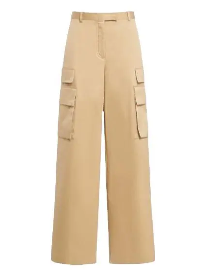 Versace Logo Affixed Tooling Casual Pants - Nude