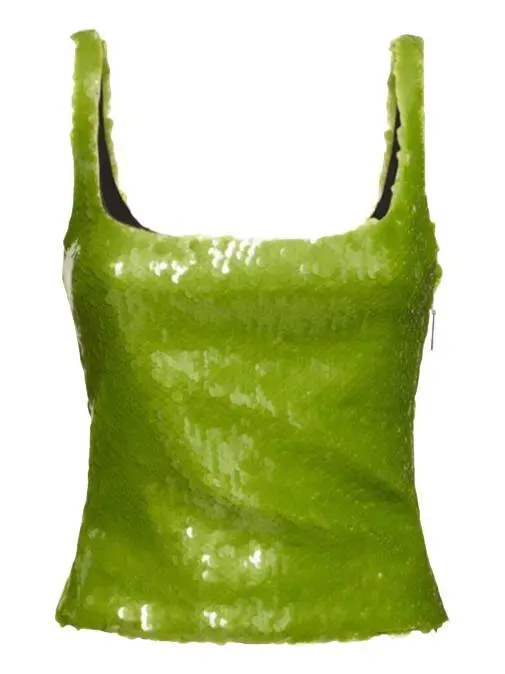 16Arlington Hornet Sequin Embellished Vest - Acid Green