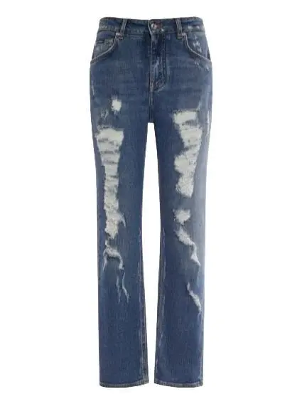 Dolce & Gabbana Distressed Belt Loop Jeans - Blue