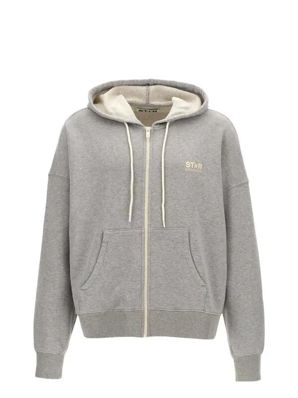 GOLDEN GOOSE Michael Zip-up Drawstring Hoodie - Gray