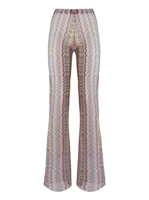 Missoni Zigzag Tulle Flared Trousers - Gray