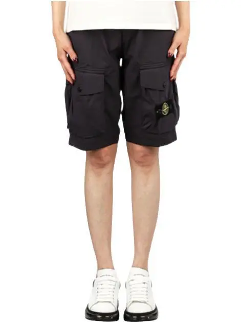 Stone Island Belt Loop Cargo Shorts - Black