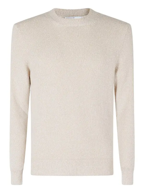 GRAN SASSO Long-sleeved Knitwear With Round Neck And Ribbed Details - White