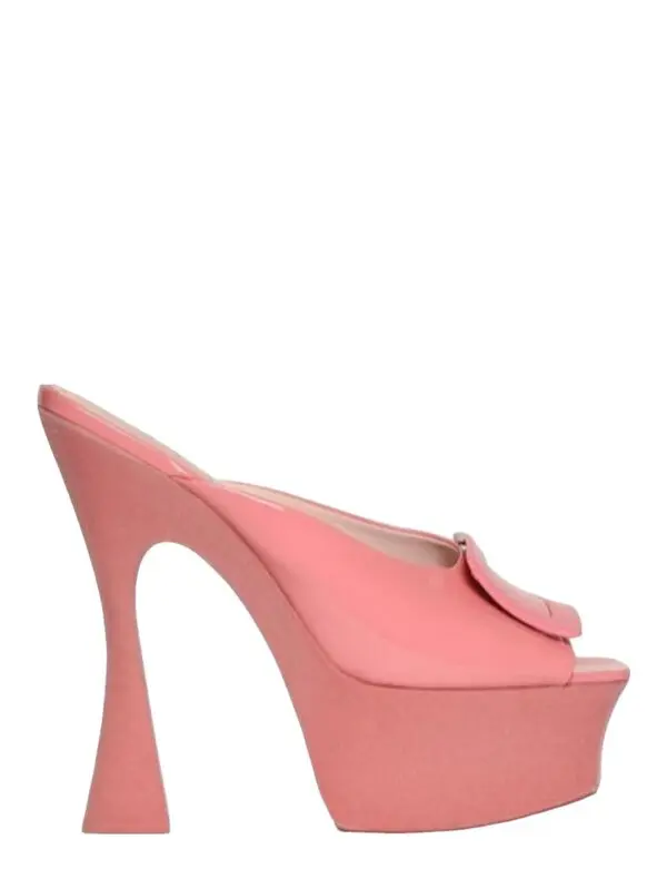 ROGER VIVIER Logo Patent Leather Platform High-heel Sandals - Pink