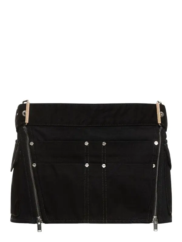 DION LEE Belted Zipper Skirt - Black