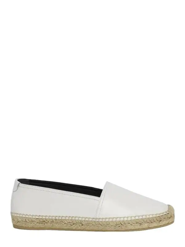 Saint Laurent Logo Embossed Espadrilles - White