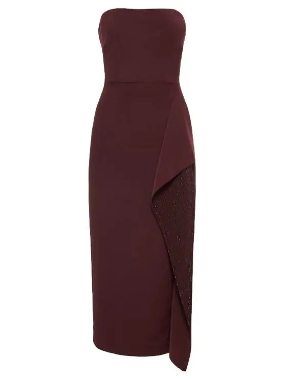 Roland Mouret Strapless Embellished Gown - Aubergine