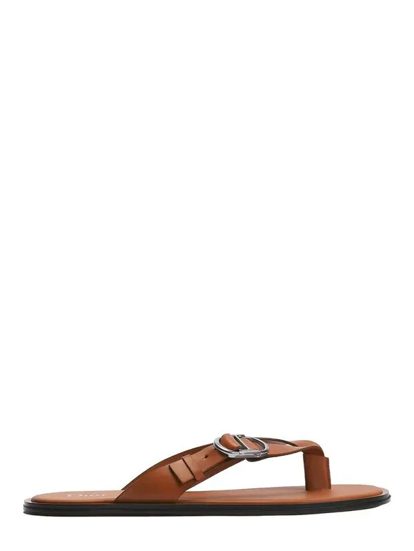 Dior Riviera Flip-flops With Logo Detail - Cognac Brown