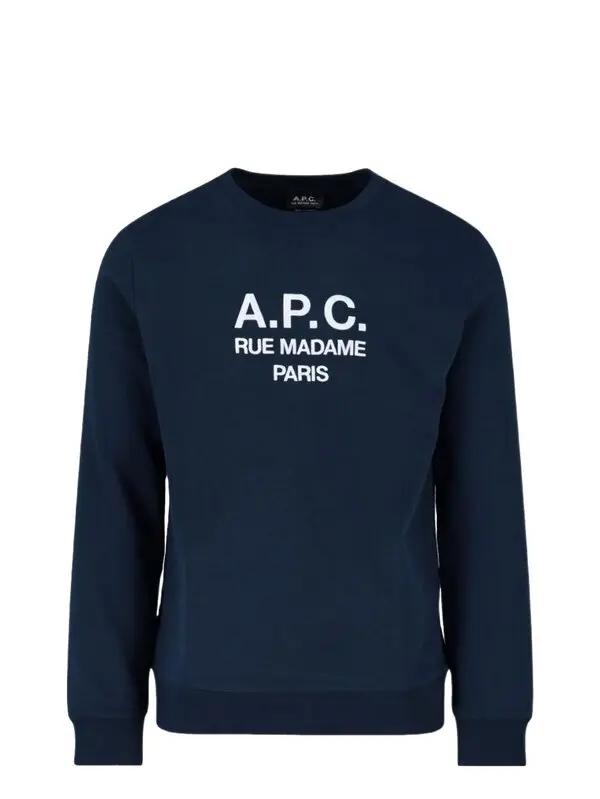 A.p.c. Logo Printed Crewneck Sweatshirt - Black