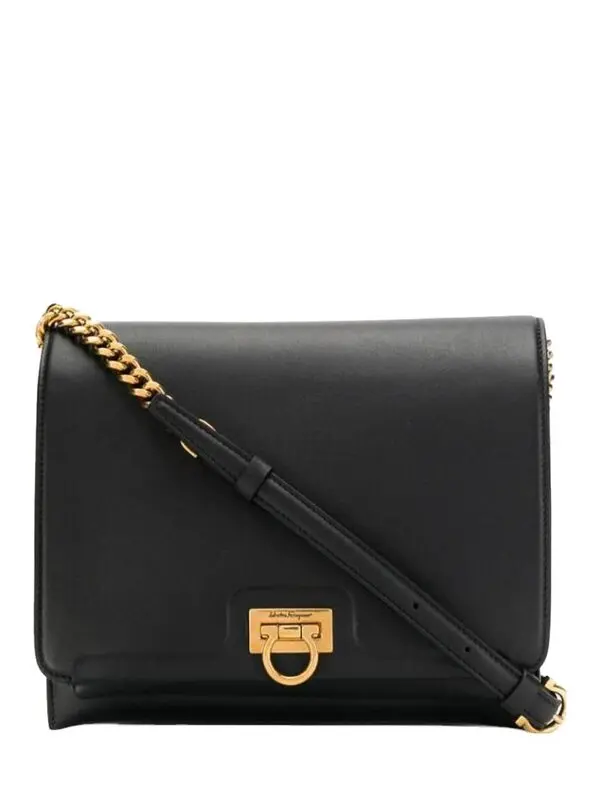 FERRAGAMO Trifold Flip Shoulder Bag - Black