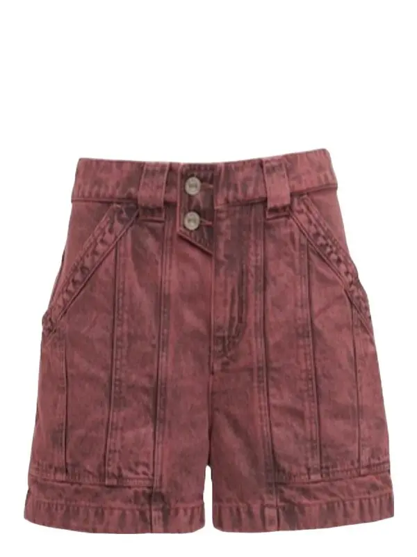 Isabel Marant Étoile Logo Denim Shorts - Red