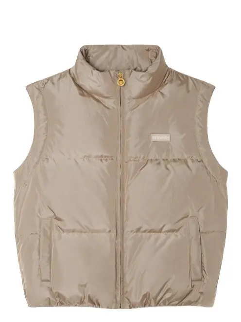 Versace Logo-patch Puffer Gilet - Nude