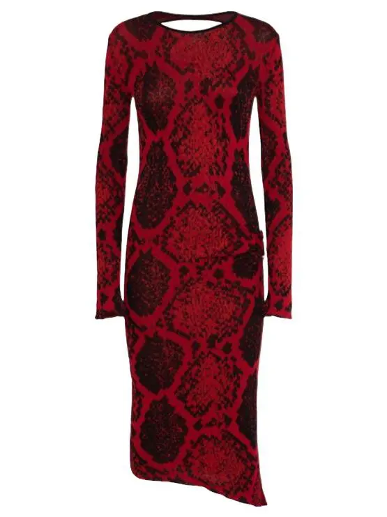 Attico Python Printed Viscose Blend Midi Dress - Red