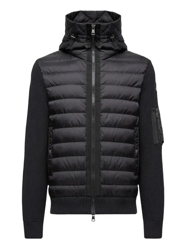 Moncler Padded Zip-up Cardigan With Hood - Black