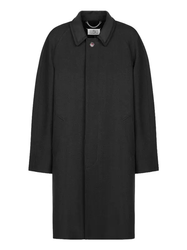 MAISON MARGIELA Four-stitch Detailed Long Coat - Black