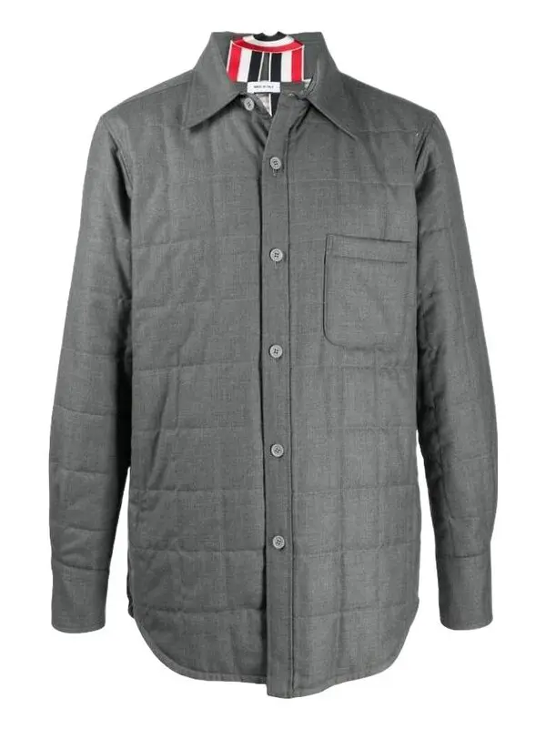 Thom Browne Super 120s Twill Shirt Jacket - Medium Gray