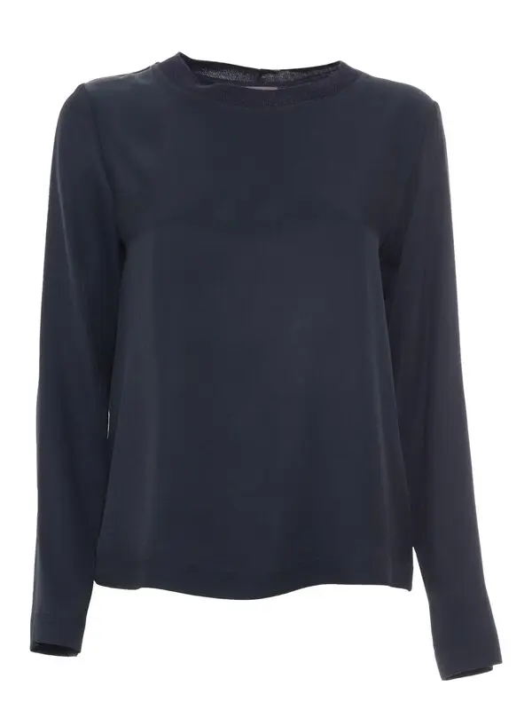 Lorena Antoniazzi Long-sleeved Crewneck T-shirt - Navy