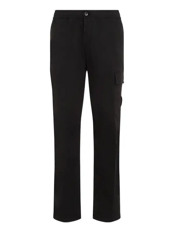 Stone Island Cargo Pants With Patch Logo - Black