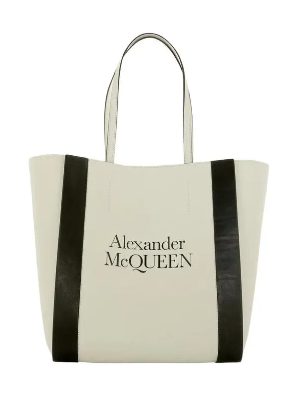 Alexander McQueen Logo Print Tote Bag - Nude