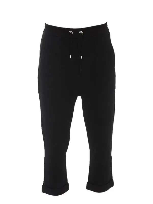 Balmain Drawstring Jersey Pants - Black