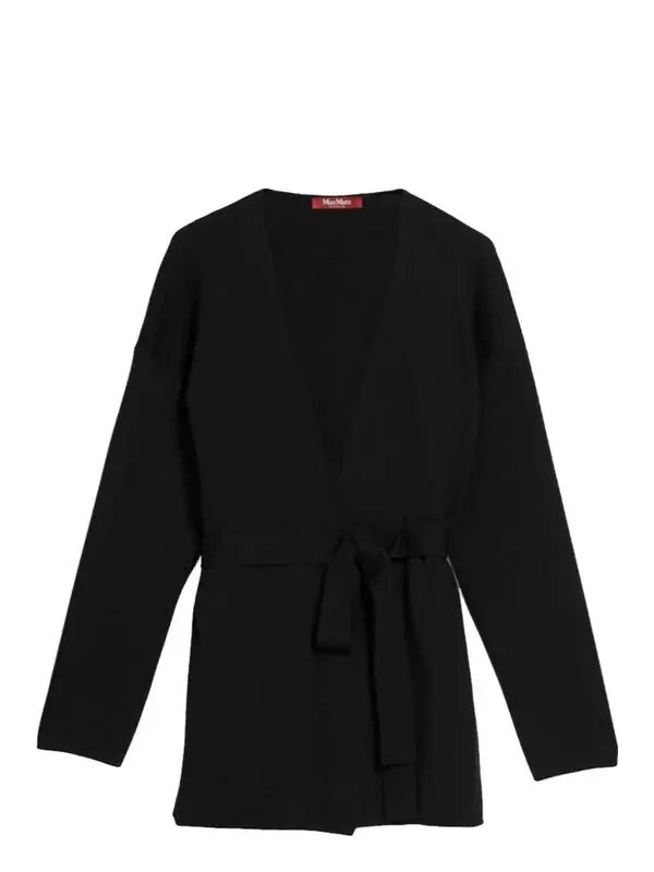 Max Mara Wool Cardigan With Belt - Black