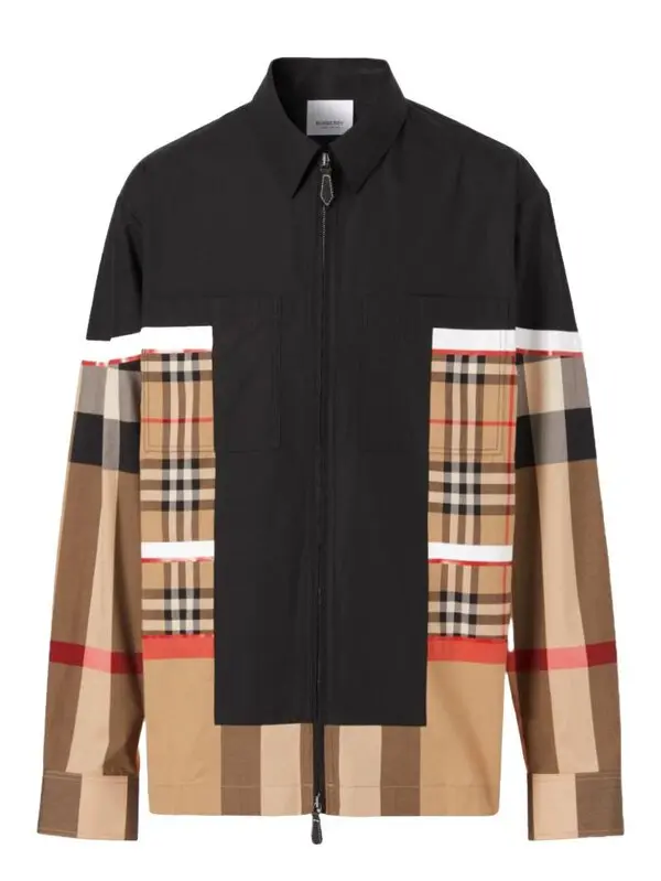 Burberry Patchwork Checked Shirt - Black