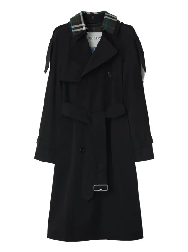 Burberry Double Breasted Belted Trench Coat - Black