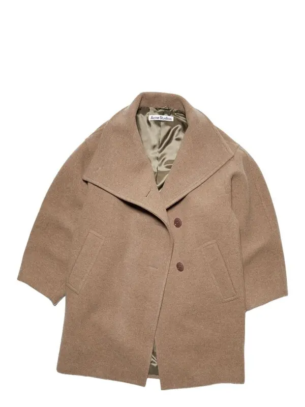Acne Studios Funnel-neck Single-breasted Coat - Light Brown
