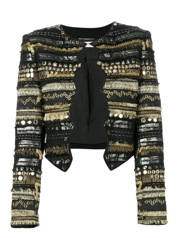 Saint Laurent Embroidered Fitted Jacket - Black