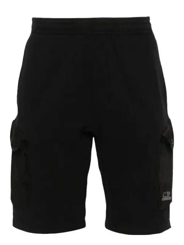 C.P. COMPANY Embroidered-logo Cotton Track Shorts - Black